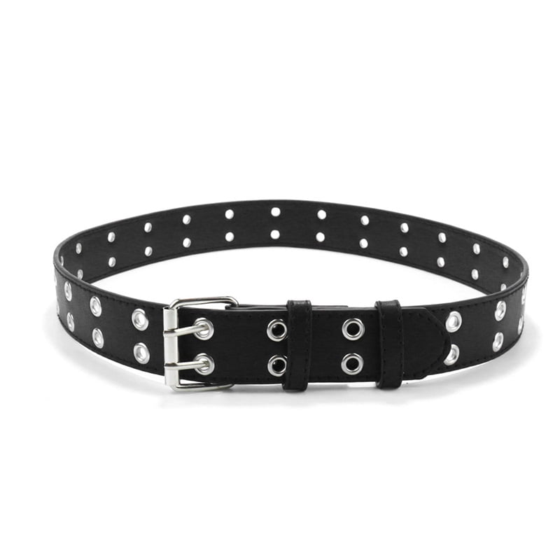 Double Grommet Belt for Girls and Boys, Punk PU Leather Kids Studded ...