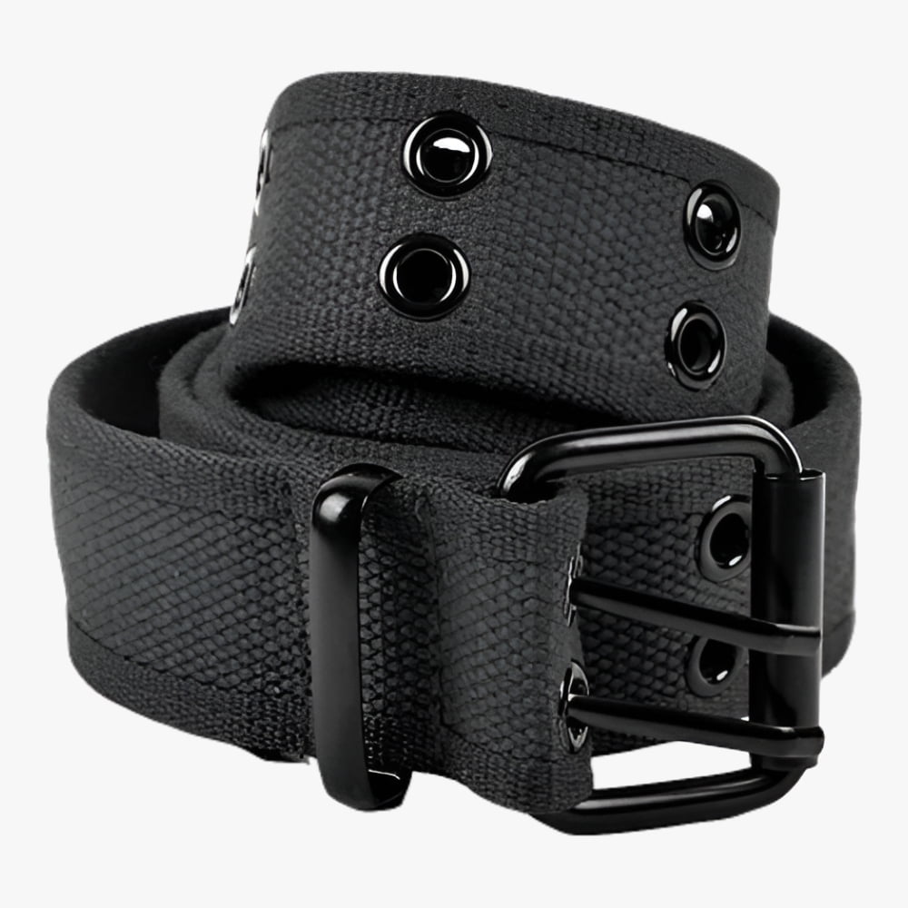 Large Black Double Grommet Hole Canvas Belt - Belt for Men and Women by ...