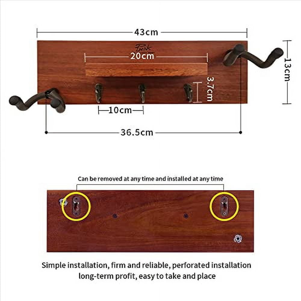 Double Guitar Holder Wall Mount Multifunctional Guitar Wall Hanger with ...
