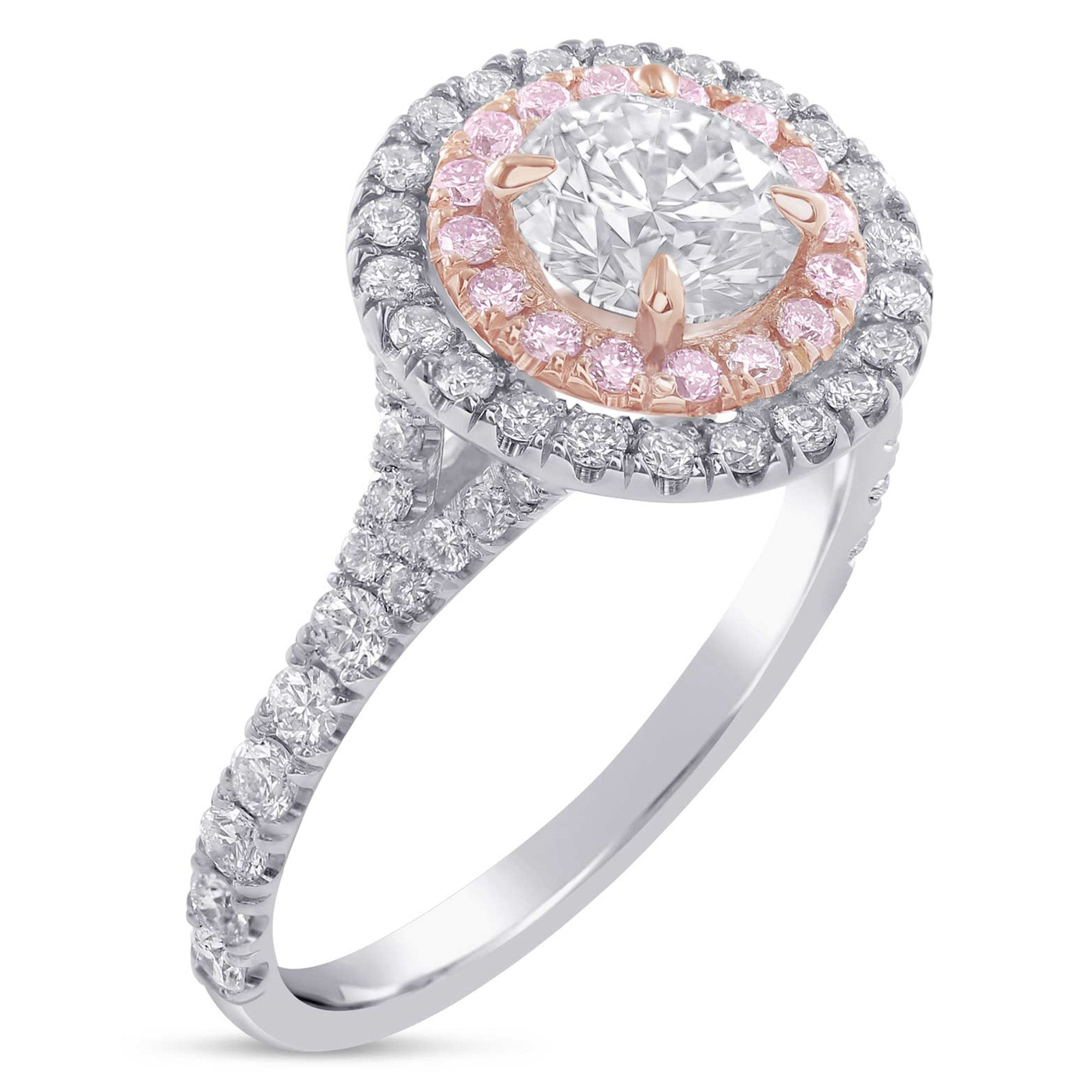 Double Halo Diamond Engagement Ring With Pink Diamond Accents - Walmart.com