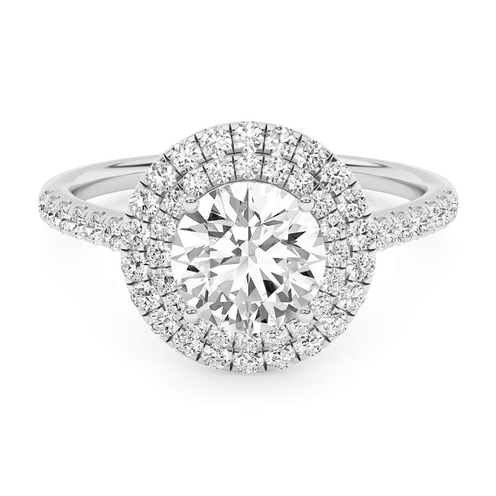 Double Halo Diamond Ring Valentines Gift For Her 1.9 Ct Diamond 14K ...