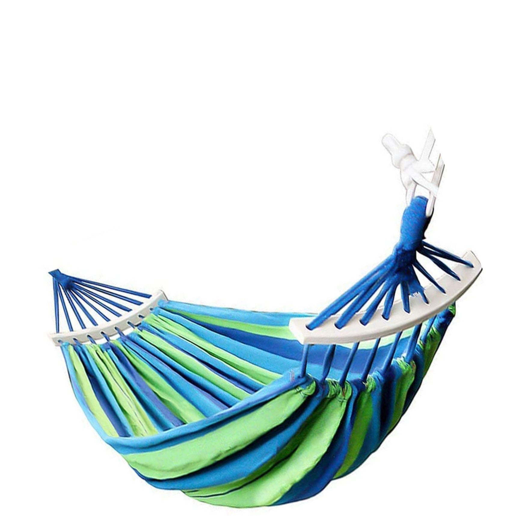 Double Hammock, Blue 2 Person Cotton Canvas Portable Hammock, with 2 ...