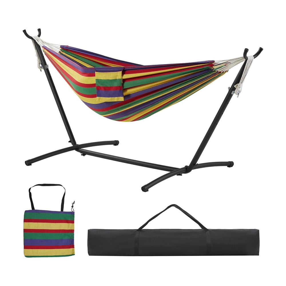 Double Hammock with Stand, Heavy-Duty 2-People Hammock, Stand Set with ...