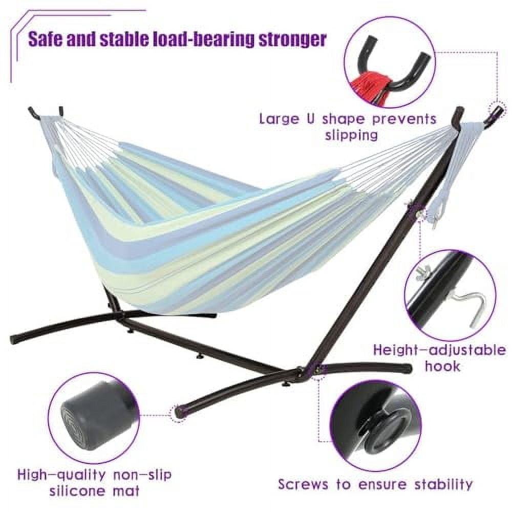 Double Hammock Stand - Portable, Heavy Duty Steel Stand for Outdoor ...