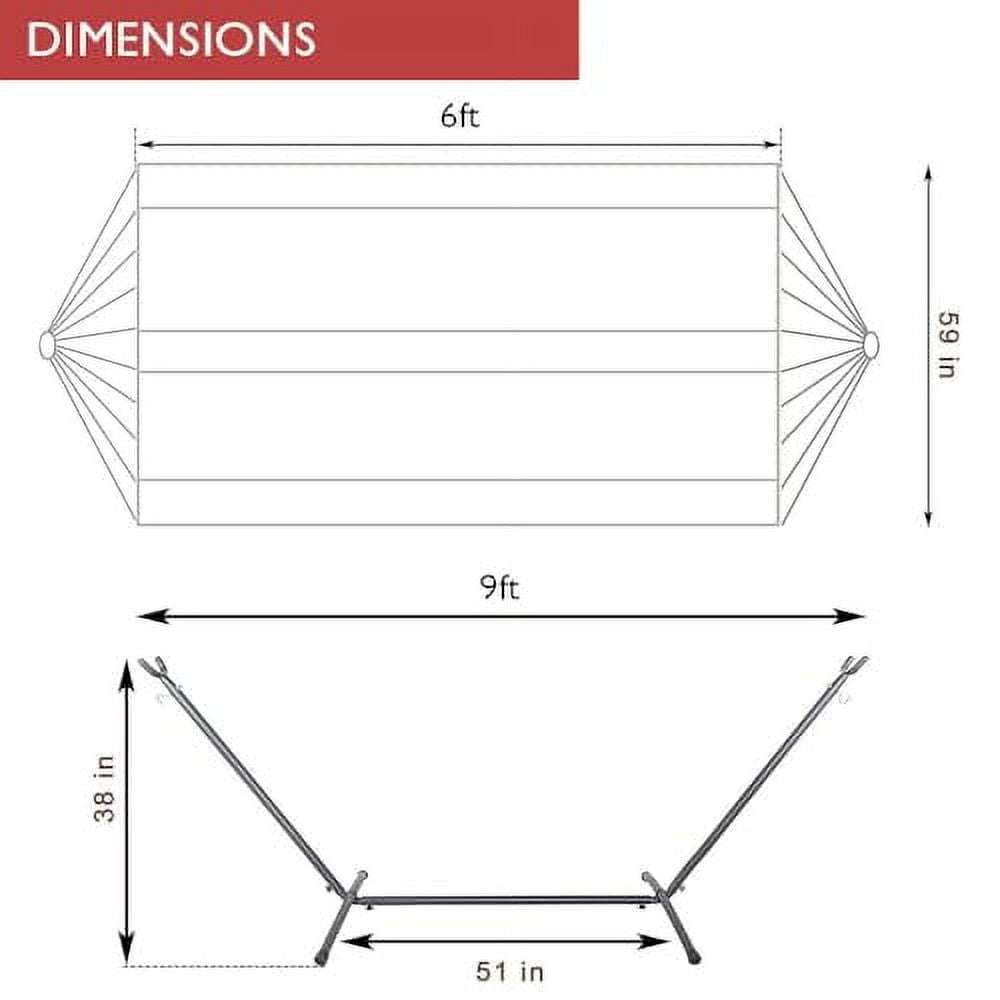Double Hammock with Stand Two Person Hammock Adjustable with Space ...