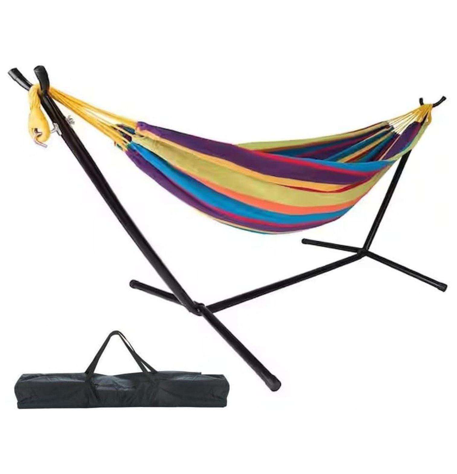 Double Hammock with Stand Two Person Hammock Adjustable with Space ...