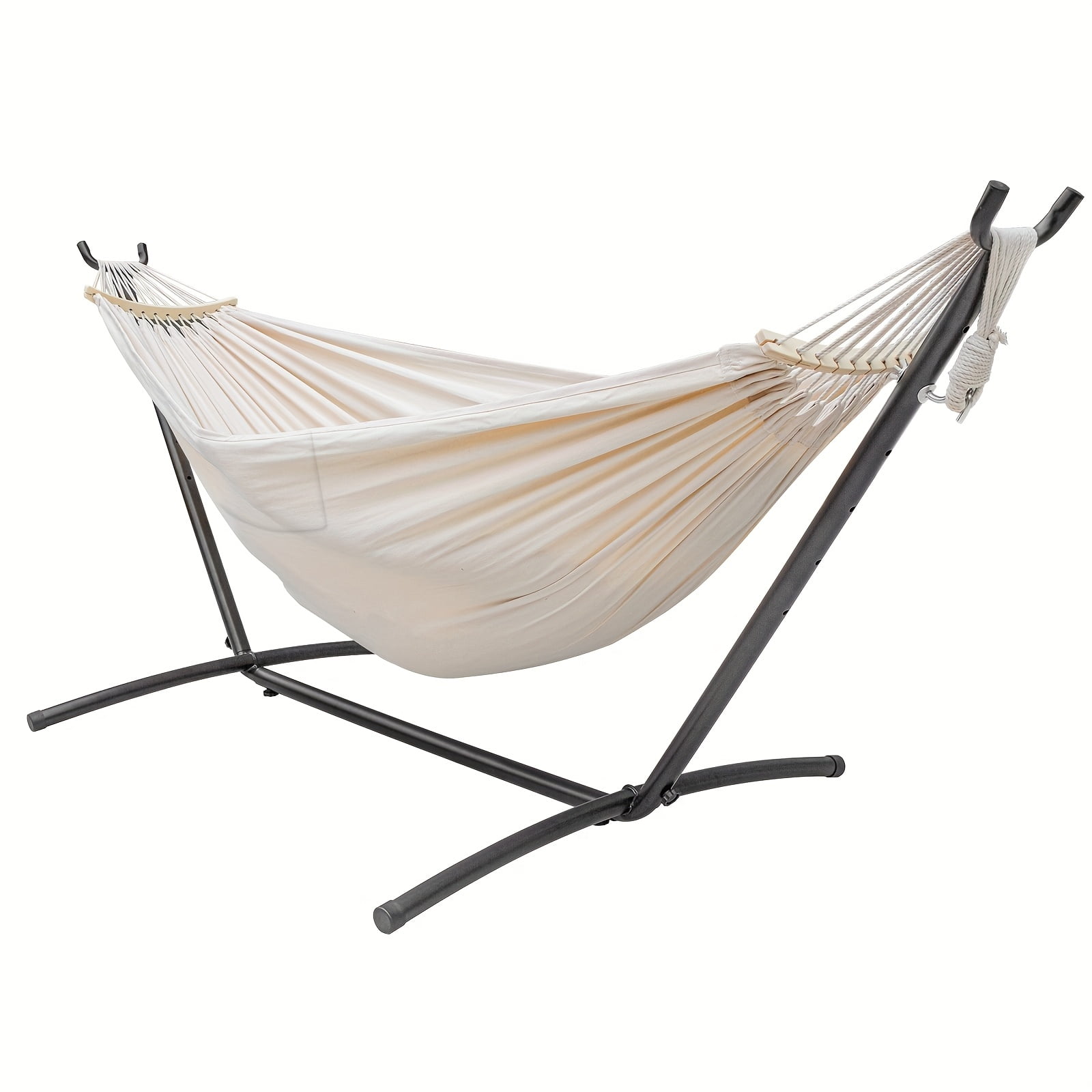 Double Hammock with Steel Stand: 450lb Capacity, Anti-Roll Balance Beam ...