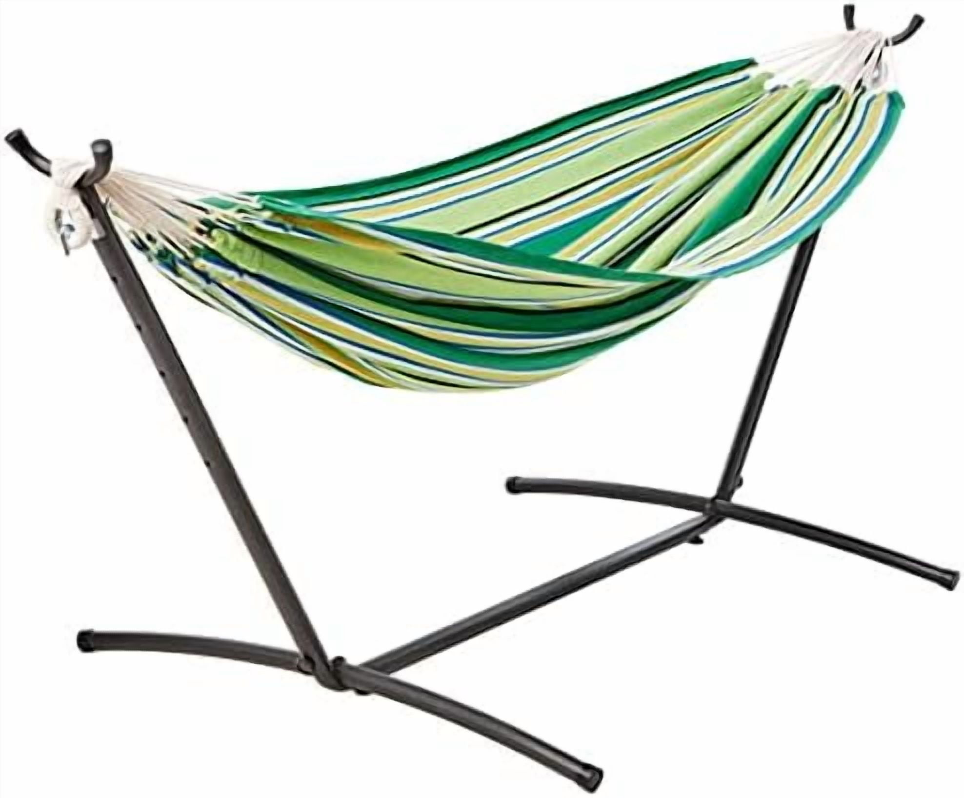 Double Hammock with 9-Foot Space Saving Steel Stand and Carrying Case ...