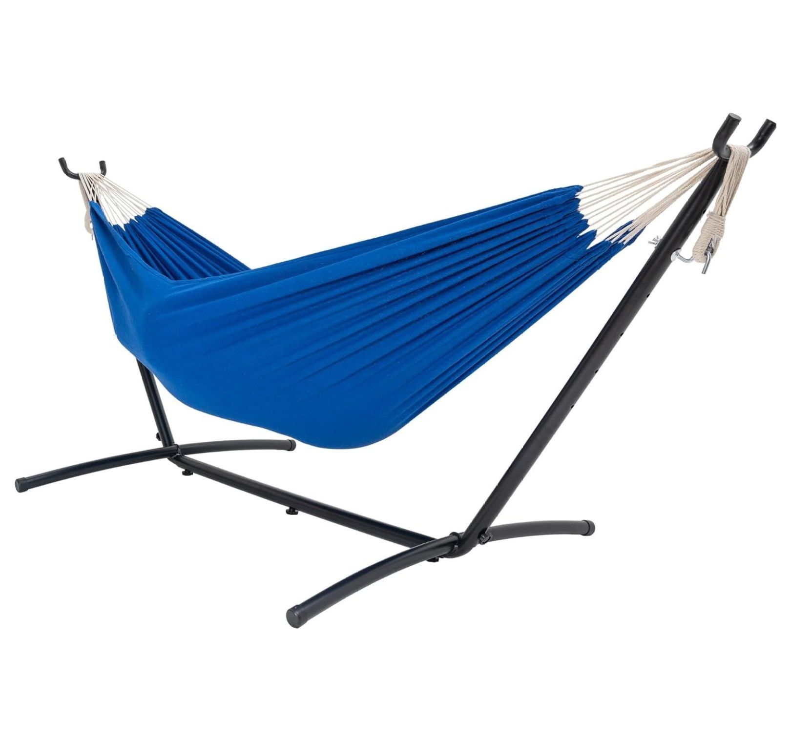 Double Hammock with Space Saving Steel Stand Includes Portable Carrying ...
