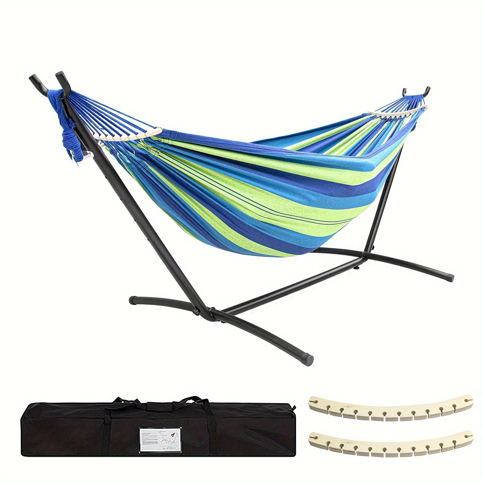 Double Hammock with Stand Included 450lb Capacity Steel Stand, Premium ...