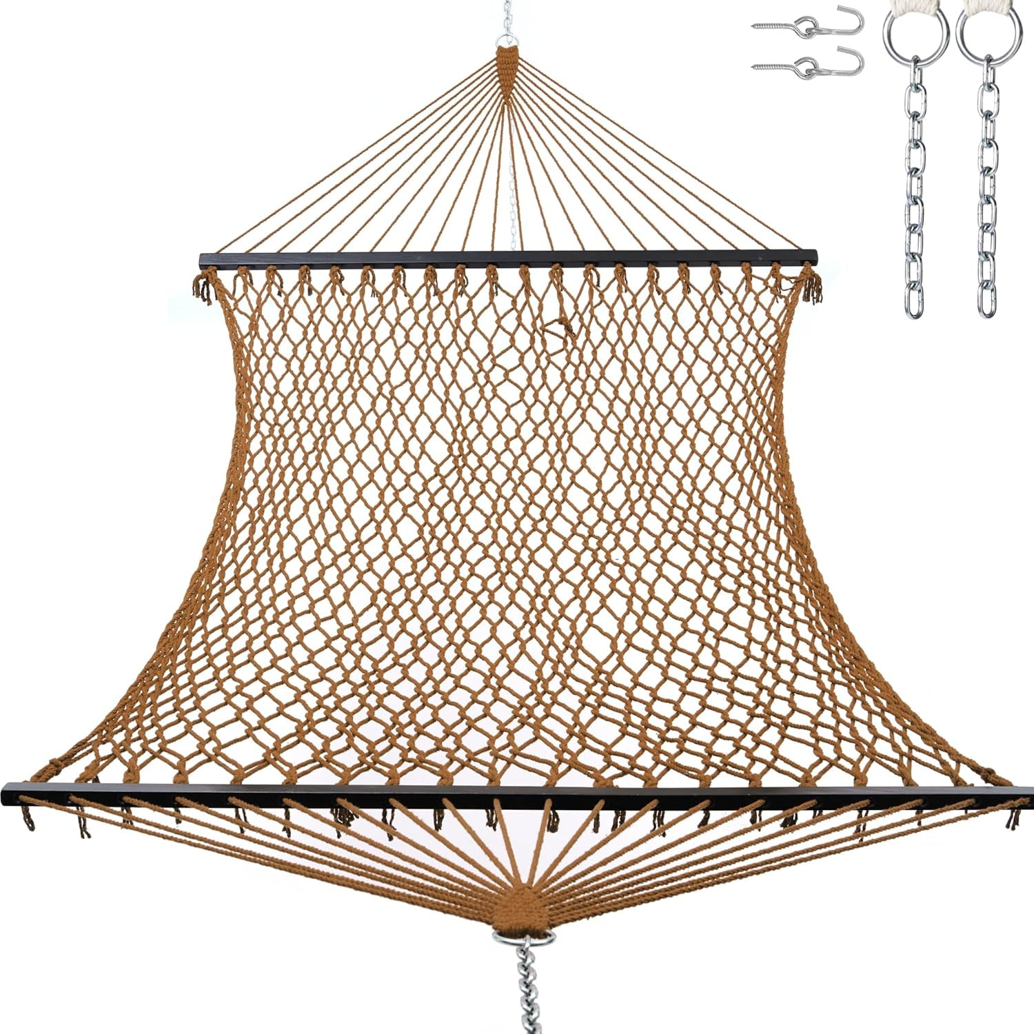 Double Hammocks, Handwoven Traditional Cotton Rope Hammock with ...