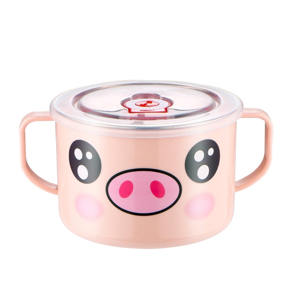 Double Handle Bowl Stainless Steel Bowls for Kids Bowl with Sealed Lid ...
