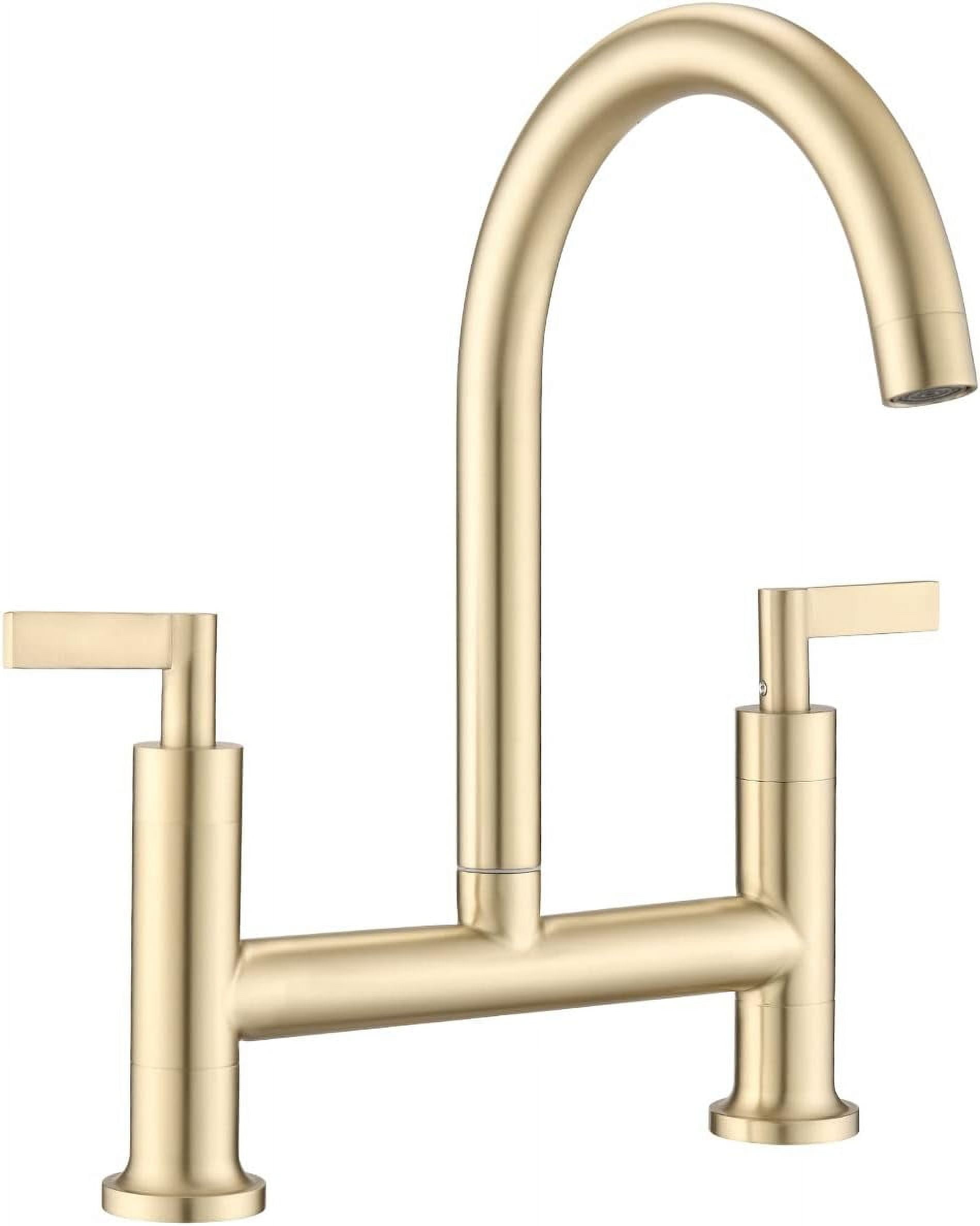 Double Handle Bridge Kitchen Faucet in Stainless Steel - Walmart.com