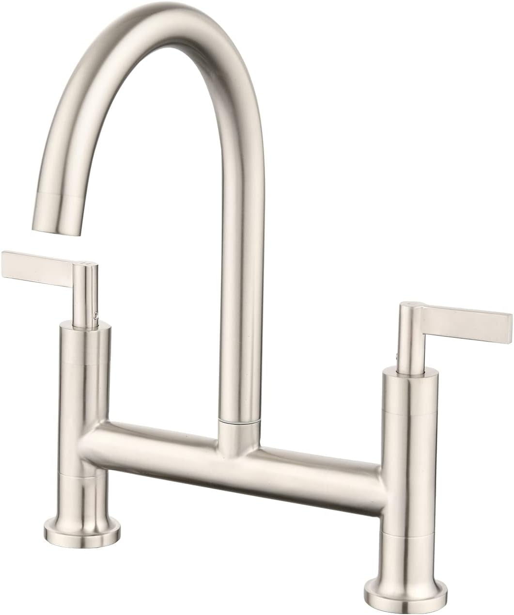 Double Handle Bridge Kitchen Faucet in Stainless Steel - Walmart.com