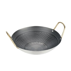 Steel Saute Pan Dual Handle Cookware Portable Heated Evenly ...