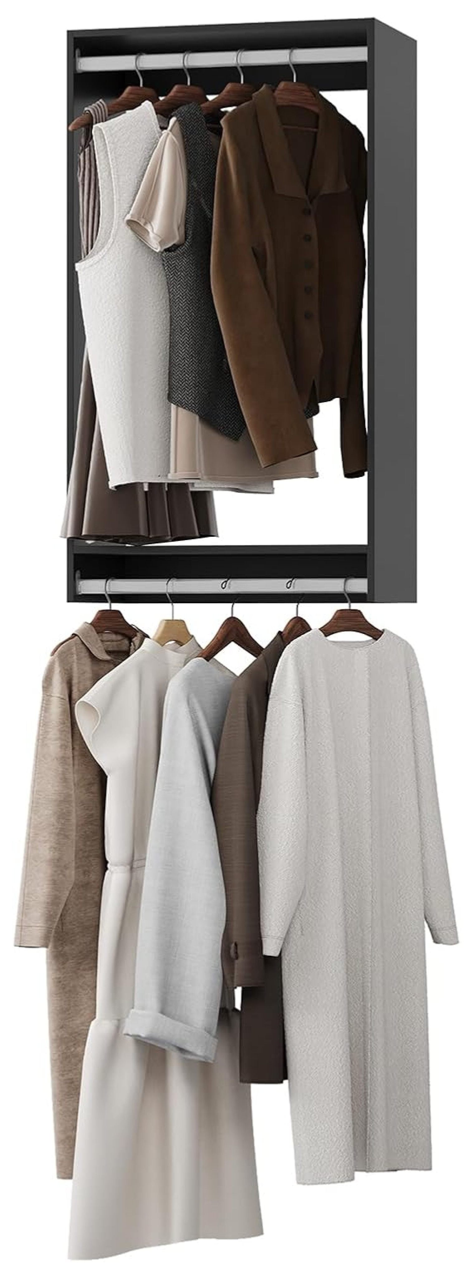 Double Hanging Closet Unit, Modular Closet System, Wood Closet System ...