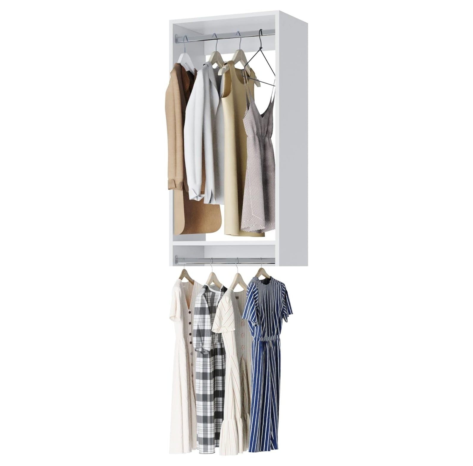 Double Hanging Closet Unit - Modular Closet System for Hanging - Corner ...