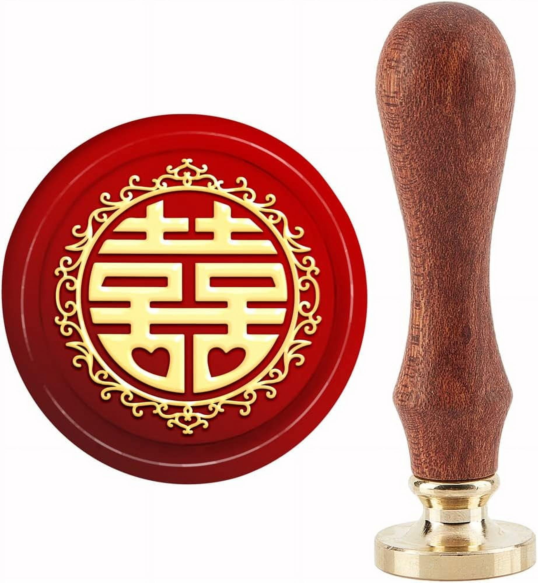 Double Happiness Wax Seal Stamp Wedding Sealing Wax Stamps 30mm Retro ...