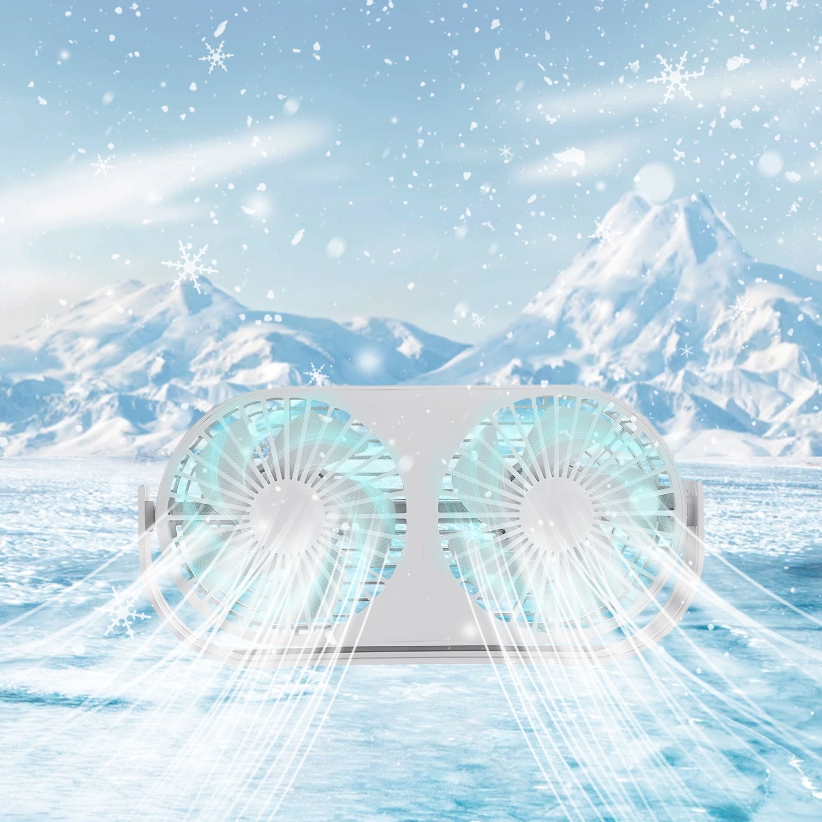 Double Head Aromatherapy USB Desk Fan with Natural Wind Simulation for ...