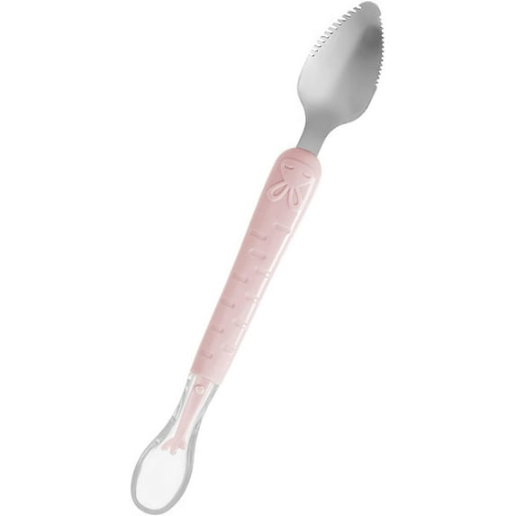 Double Head Baby Silicone Food Spoon (Pink), Baby Fruit Scraping Mud ...