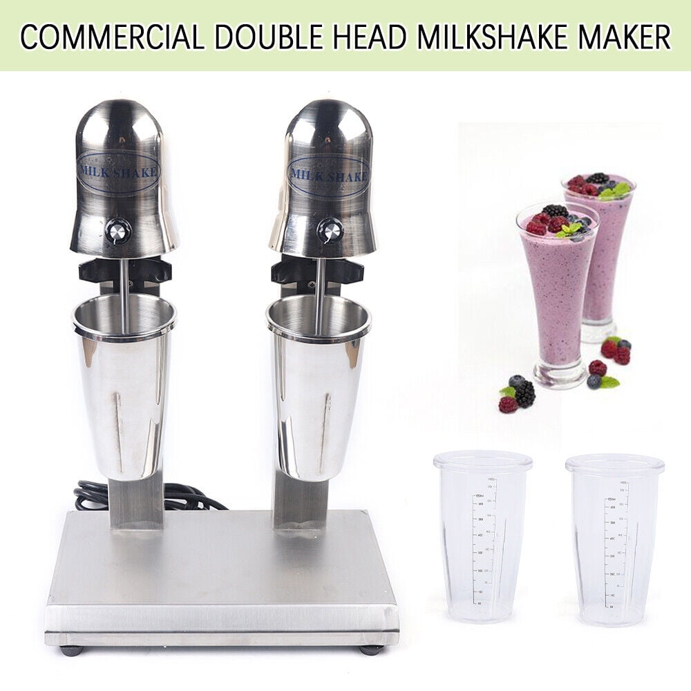 Double-Head Electric Milkshake Mixer, Stainless Steel, Commercial Drink ...