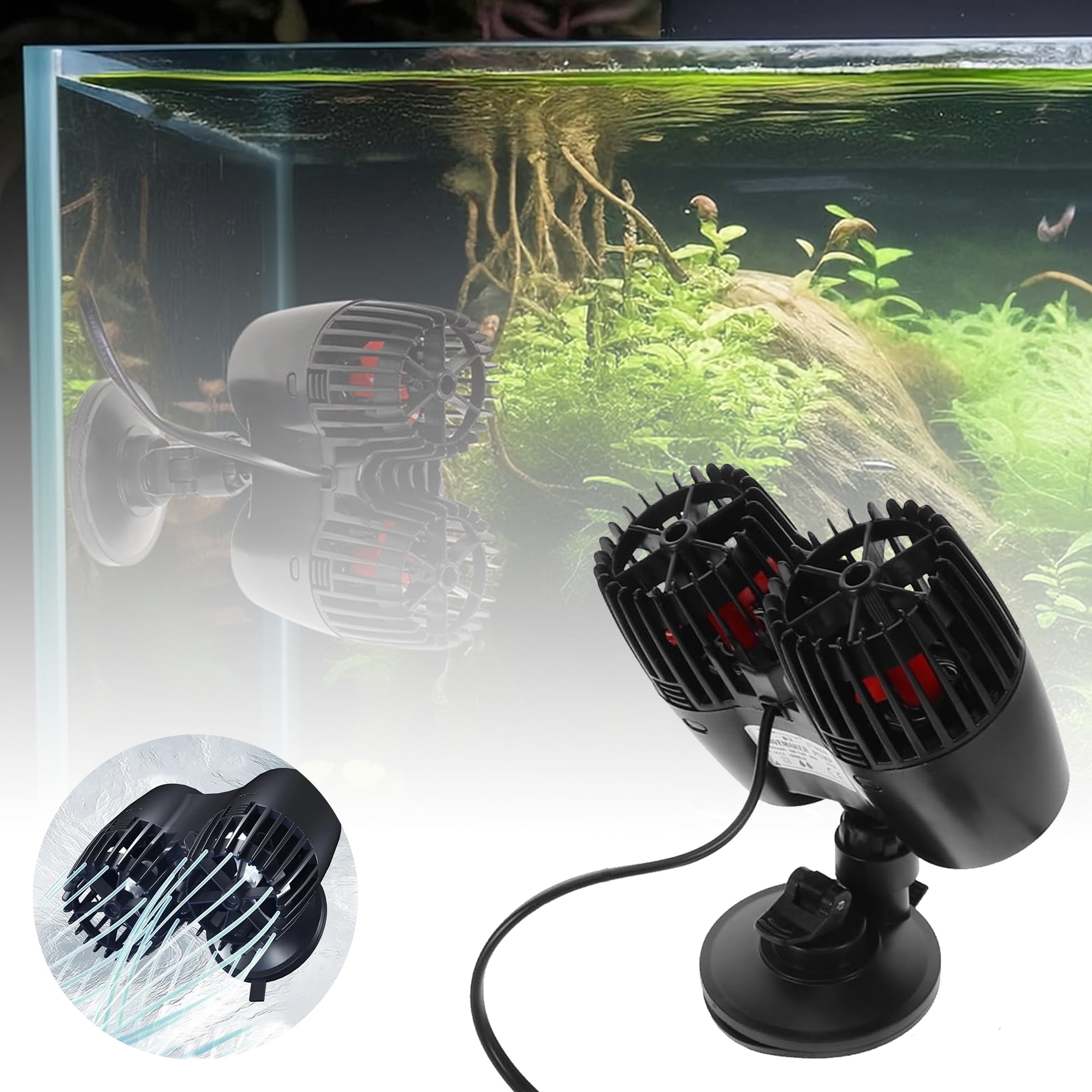 Double Head Fish Tank Wave Maker Pump, Quiet Aquarium Wave Maker,25W ...