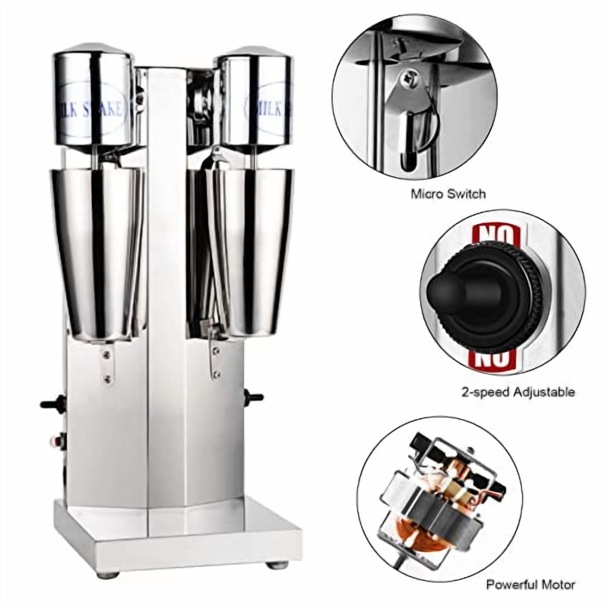 Double Head Milkshake Maker Machine,110V Electric Beverage Blender with ...