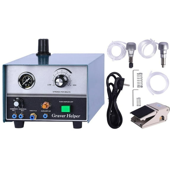 Double Head Pneumatic Jewelry Engraver Machine 110V 60Hz Pneumatic Hand ...