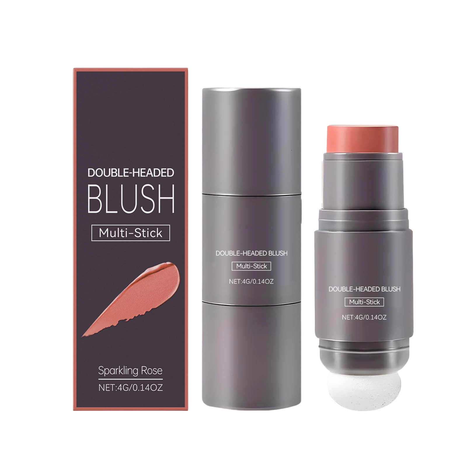 Double Head Powder Blusher Stick Easy To Color Natural Three Low ...