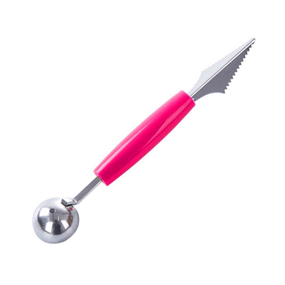 Double Head Stainless Steel Fruit Digging Spoon; Corrugated Carving ...