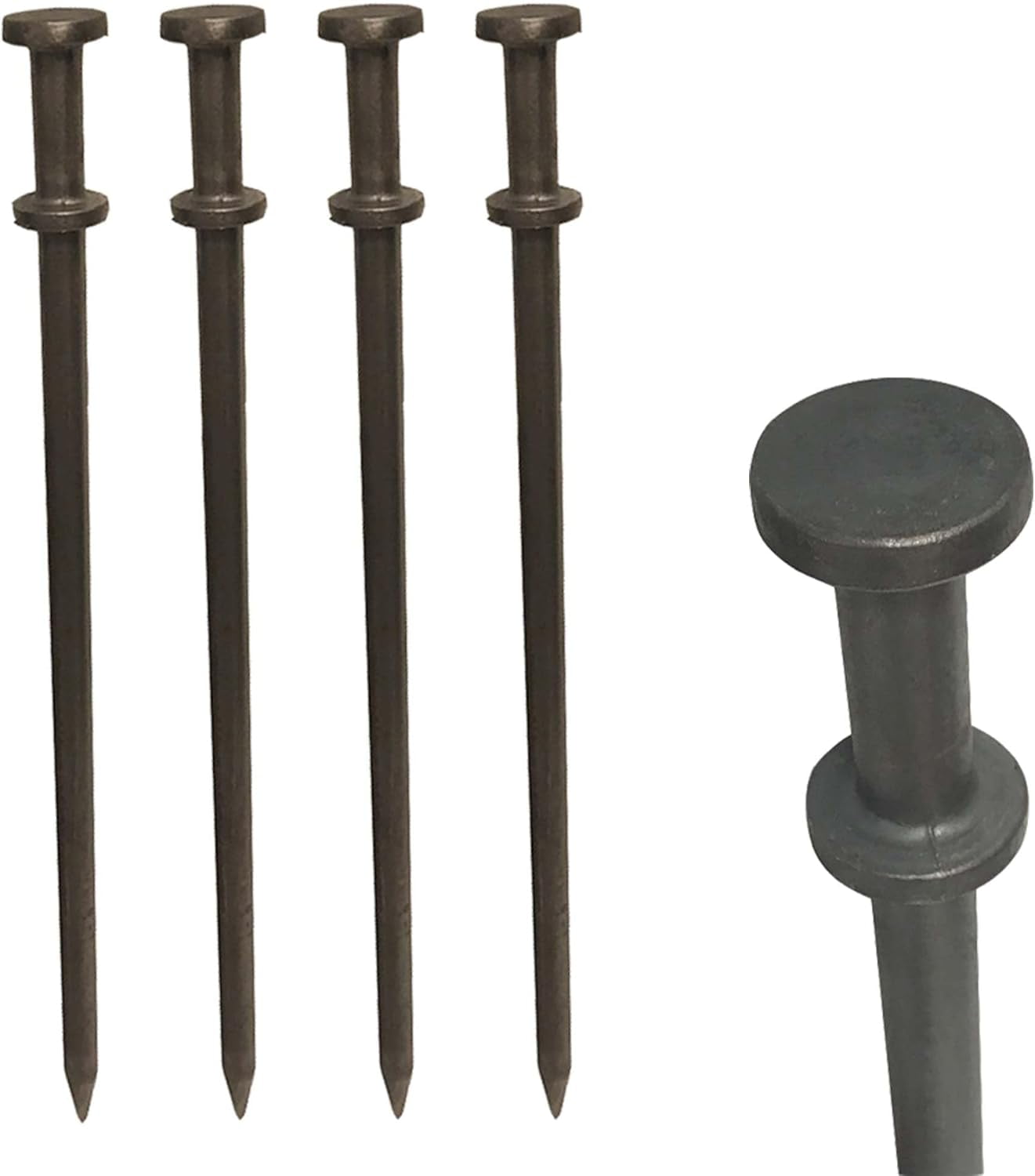 Double Head Tent Stakes - Heavy Duty Steel Tent Stakes, Versatile ...