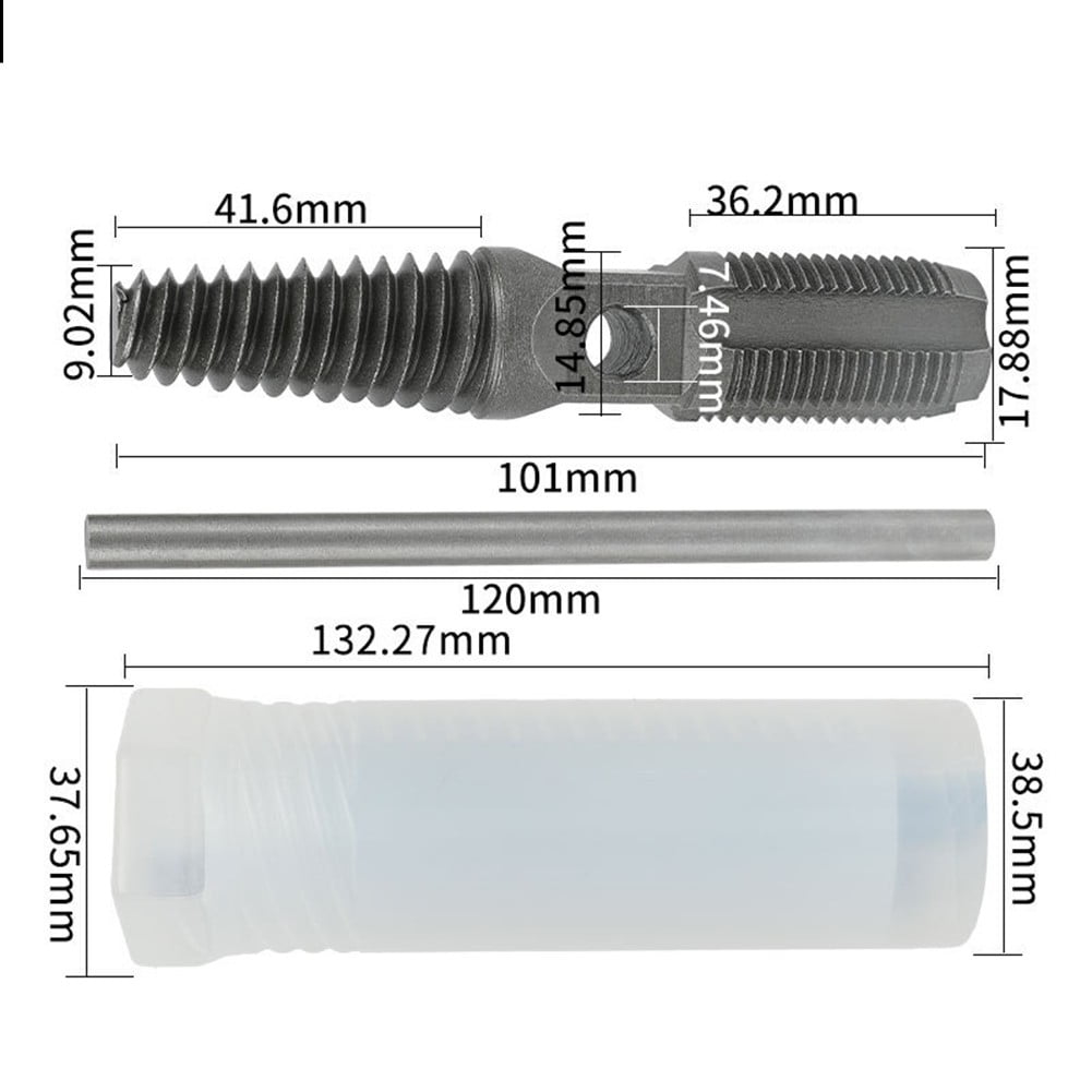 Double Head Threaded Water Pipe Extractor Drill Bits Bolt Screw Removal ...