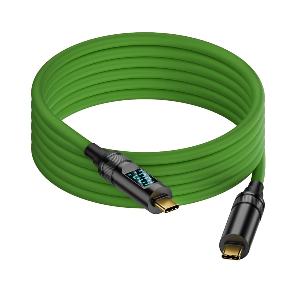 Double Head Type C Charging Cable 100W with Aesthetic LED Digital ...