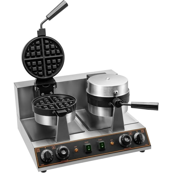 Double Head Waffle Maker Machine 110V 2600W Professional Belgian Waffle ...