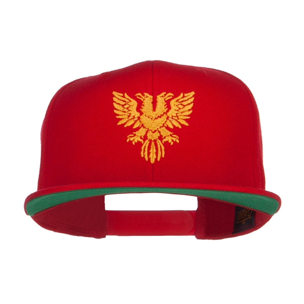 Double Headed Eagle Embroidered Snapback Cap - Red OSFM - Walmart.com