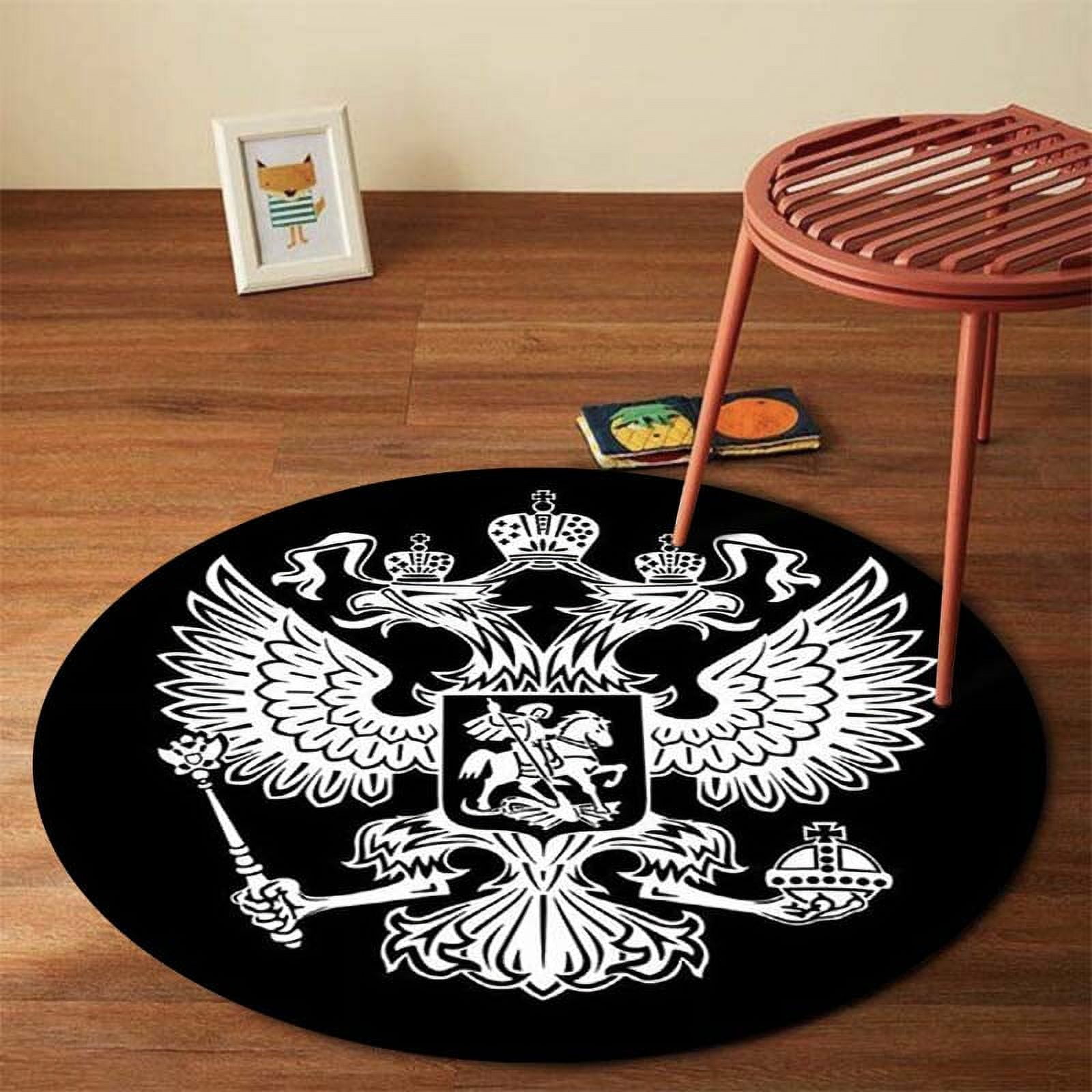 Double-Headed Eagle Rugs Orthodox Eagle Round Carpet Byzantine Eagle ...