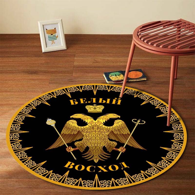 Double-Headed Eagle Rugs Orthodox Eagle Round Carpet Byzantine Eagle ...