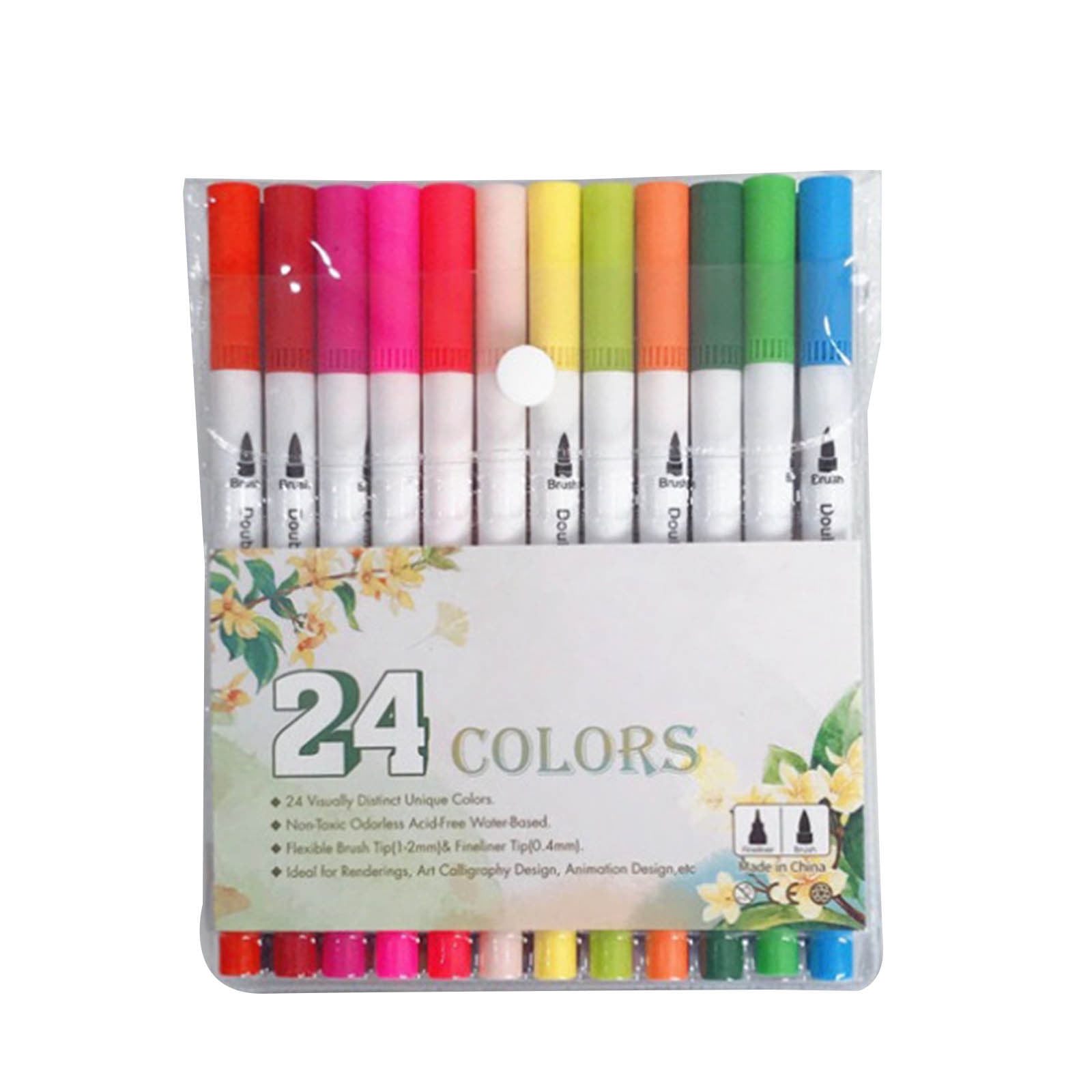 Double Headed Line Drawing Pen Color Marker Soft Watercolor Pen Art ...