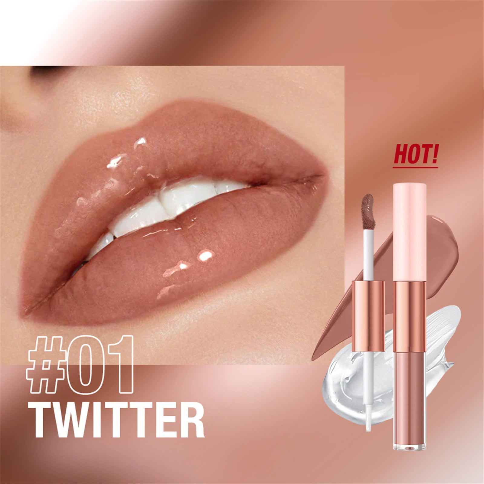 Double Headed Lipstick Velvet Mist 2 In 1 Lip Gloss Lipstick Long