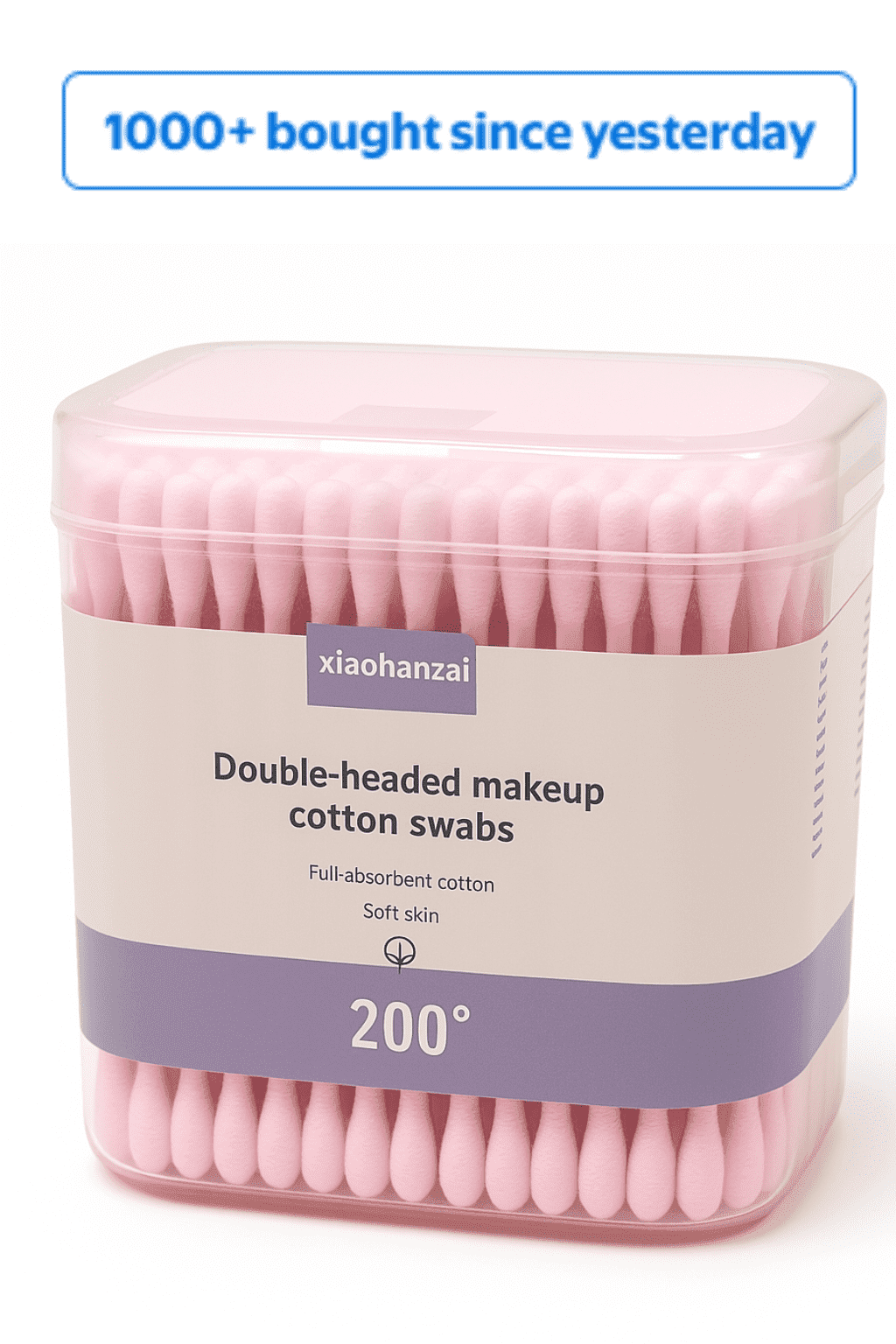 Double-Headed Makeup Cotton Swabs, 200 Count – Soft, Flexible & Full ...