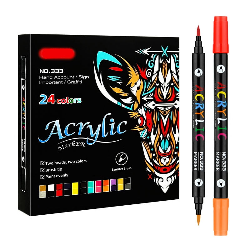 Double Headed Nail Art Graffiti Pen Set, Fast Dry Nail Paint with Brush ...