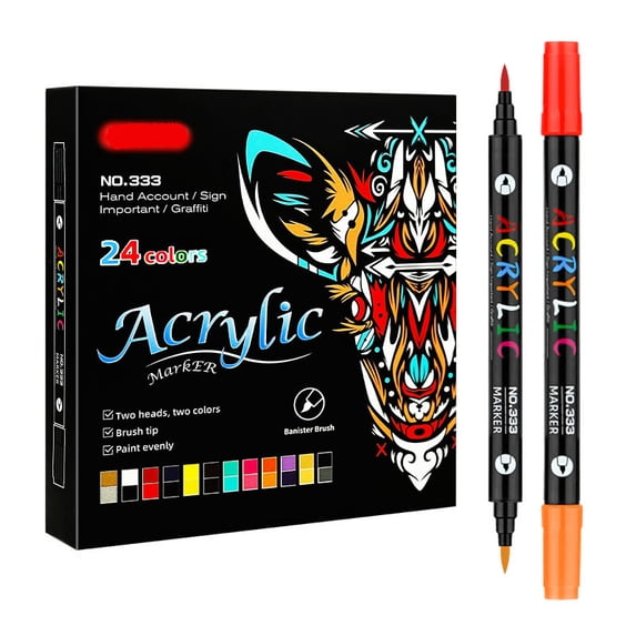 Double Headed Nail Art Graffiti Pen Set, Fast Dry Nail Paint with Brush ...