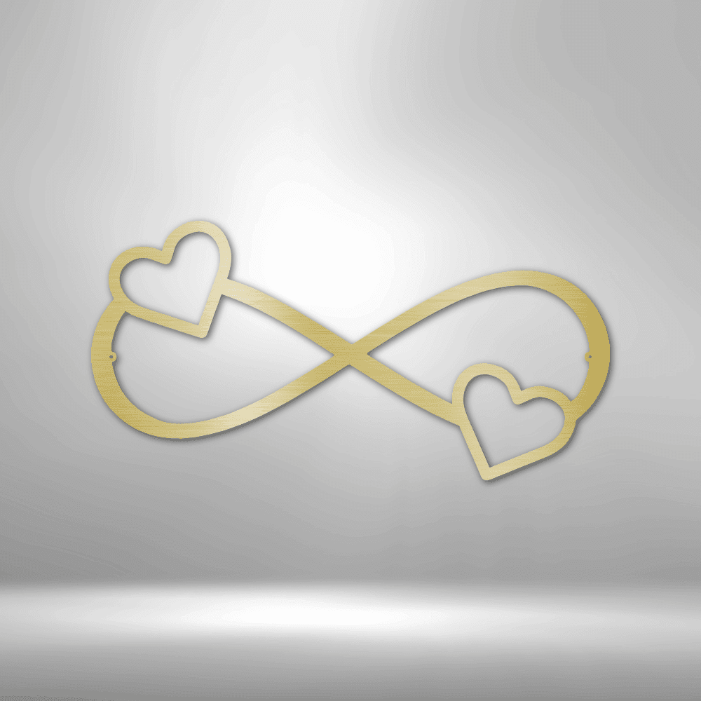 Double Heart Infinity Steel Sign Laser Cut Powder Coated Home & Office ...