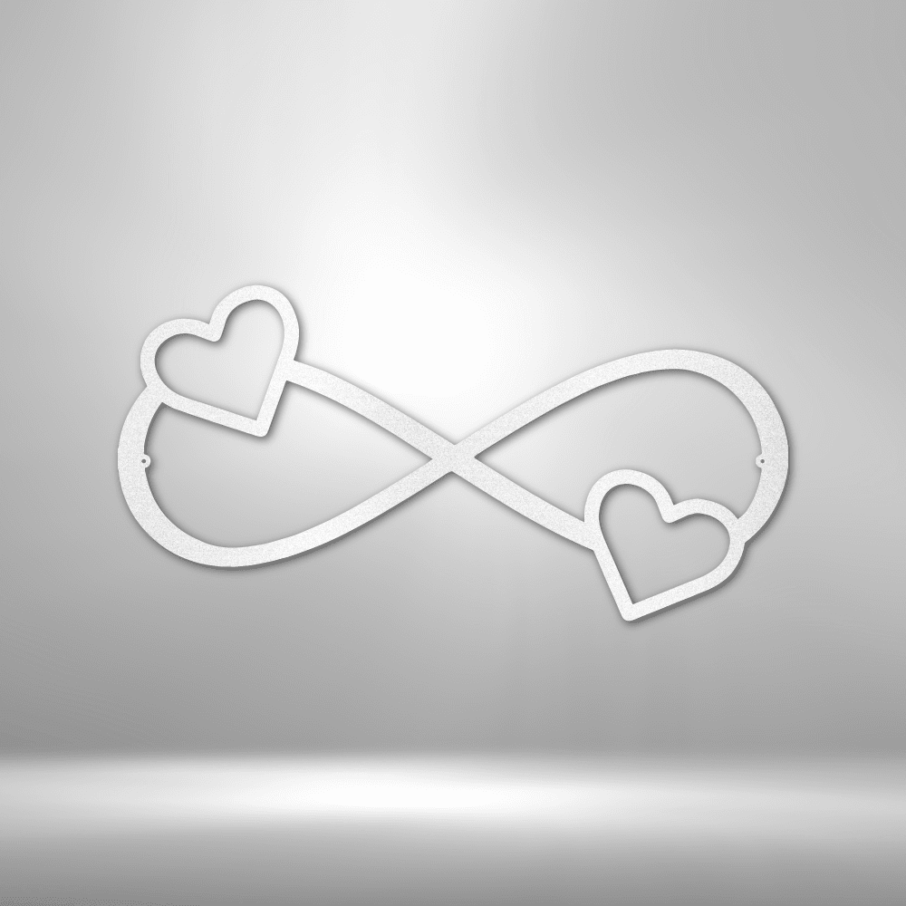 Double Heart Infinity Steel Sign Laser Cut Powder Coated Home & Office ...