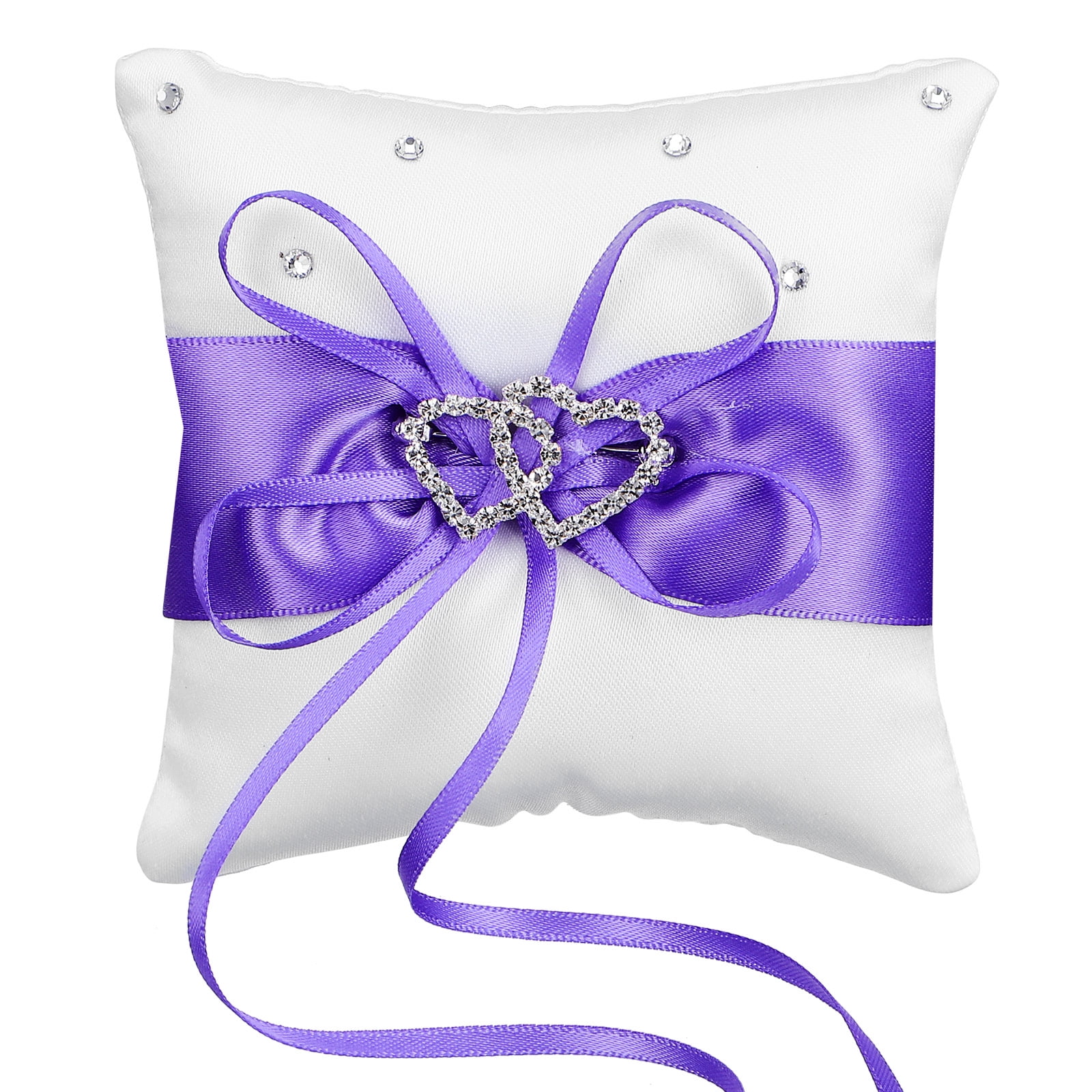 Double Heart Ring Pillow - Bridal Wedding Ceremony Pocket Ring Bearer ...