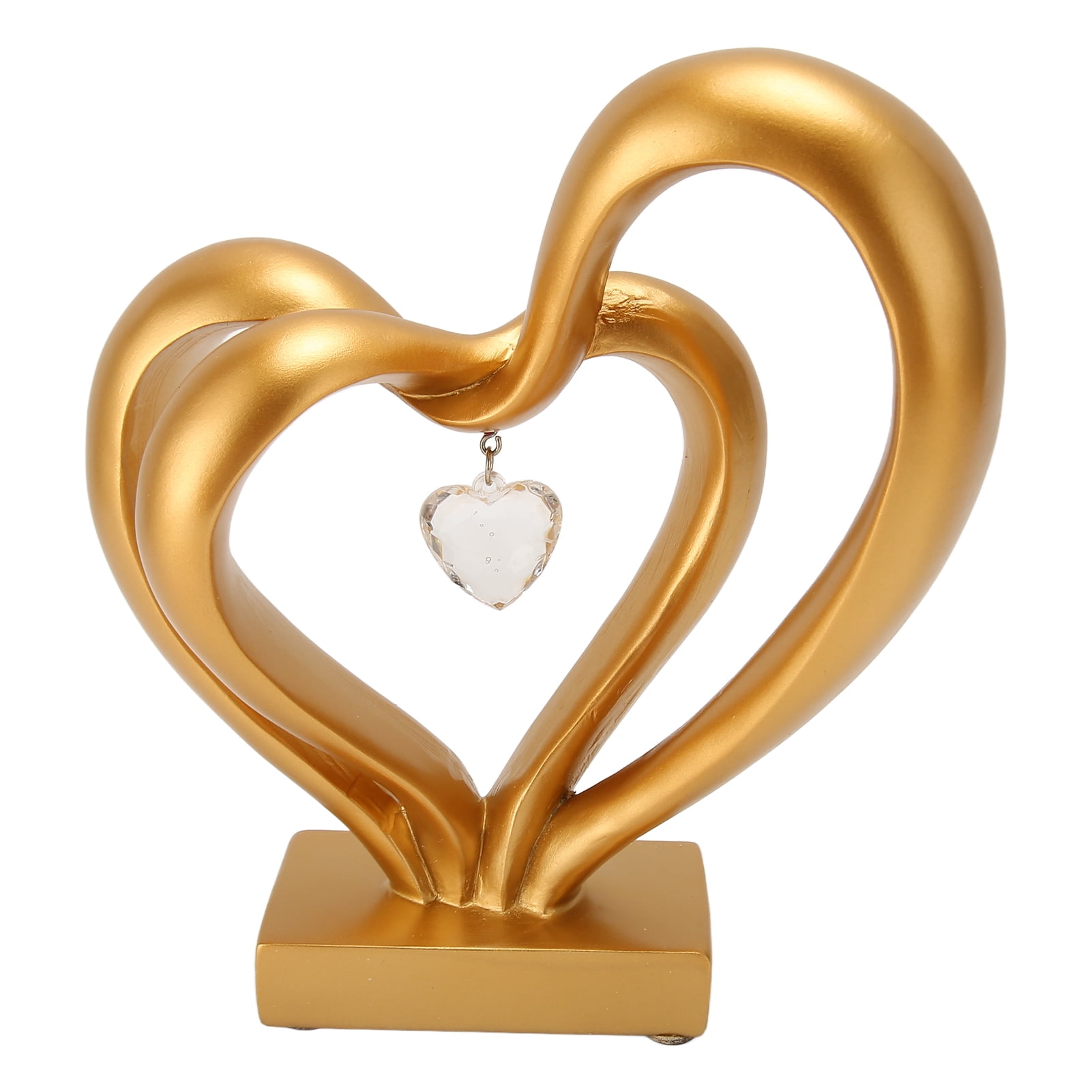 Double Heart Sculpture Resin Romantic Heart Statues Love Sculpture For ...