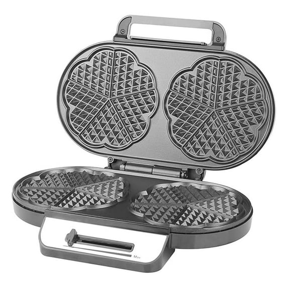 Double Heart Waffle Maker, 1200W Non-Stick - 10 Mini/2 Large Waffles ...
