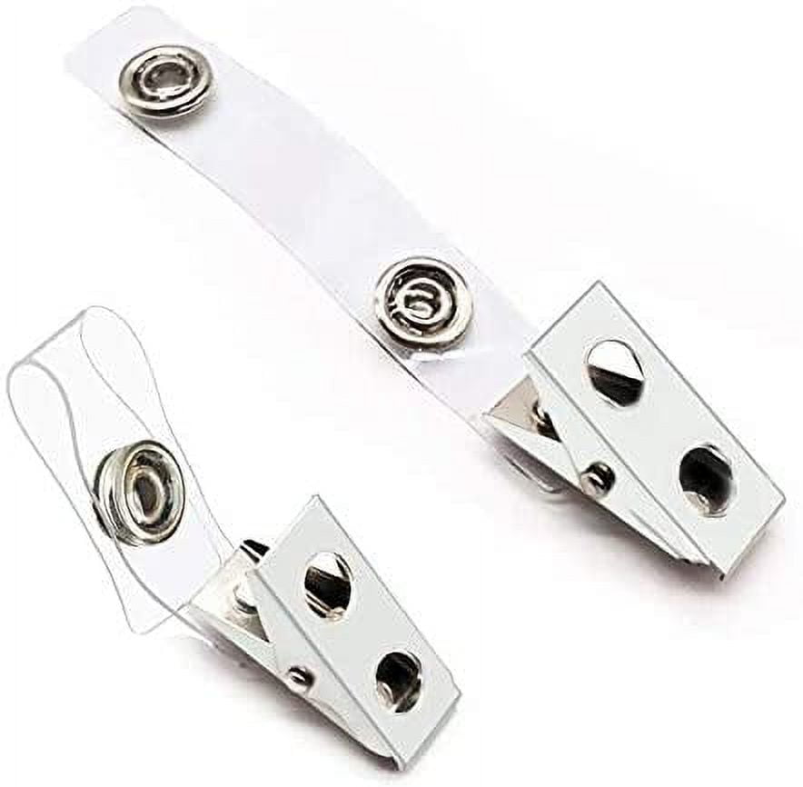 Double Hole Badge Clips, Premium Metal Badge Clips, Clear Pvc Straps ...