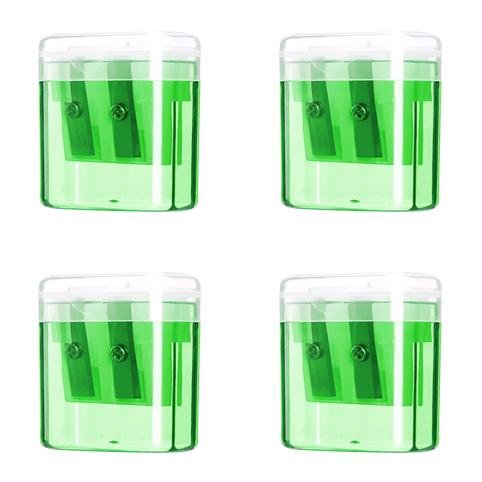 Double Hole Pencil Sharpener with Cover | Manual Portable Oval Design ...