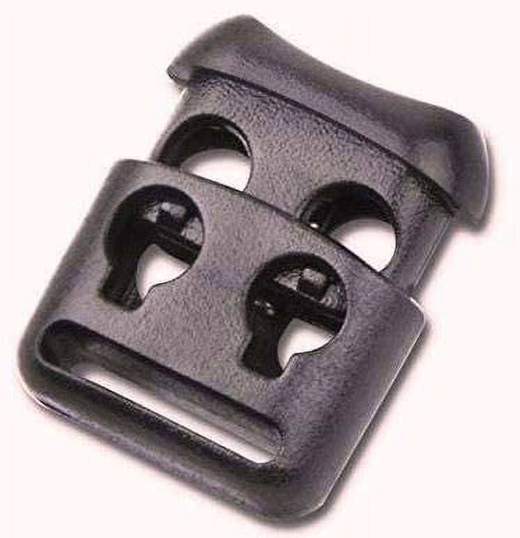 Double Hole Plastic Cord Locks End Spring Stop Toggle Stoppers (Black ...